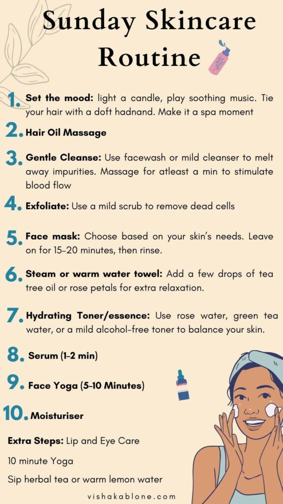 Step by Step Sunday Skincare Routine: Weekly Glow up Ritual - Vishaka Blone